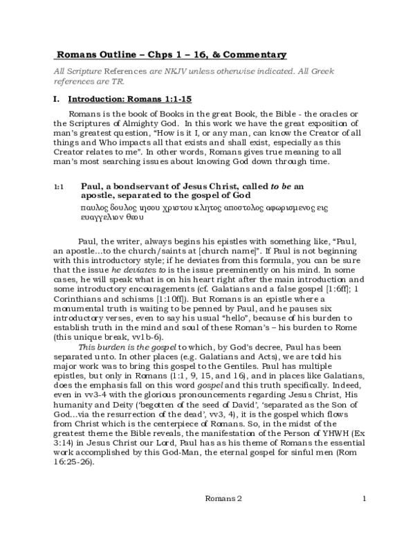 (PDF) ROMANS 1 The Gospel The Great Message