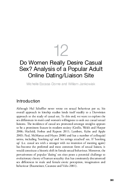 (PDF) 12. Do Women Really Desire Casual Sex? Analysis of a Popular ...
