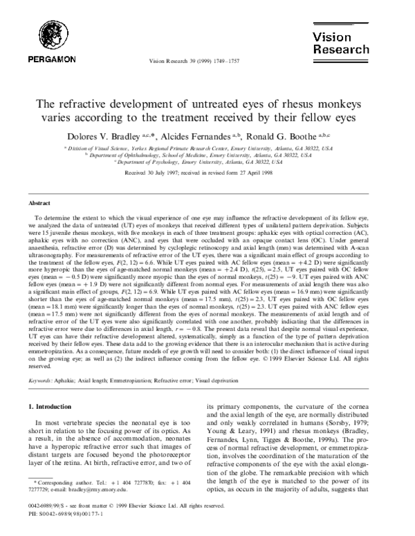 (PDF) The refractive development of untreated eyes of rhesus monkeys ...