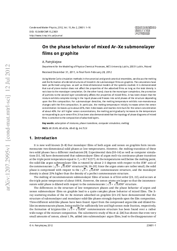 (PDF) Films on Graphite