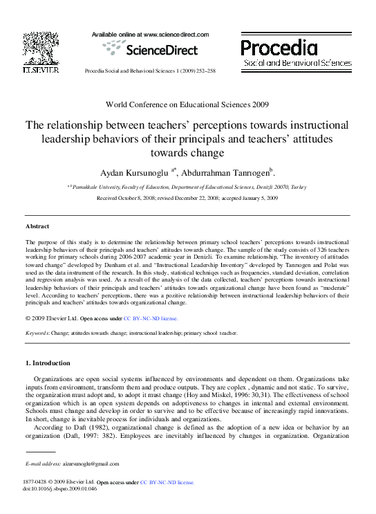 (PDF) The relationship between teachers’ perceptions towards ...