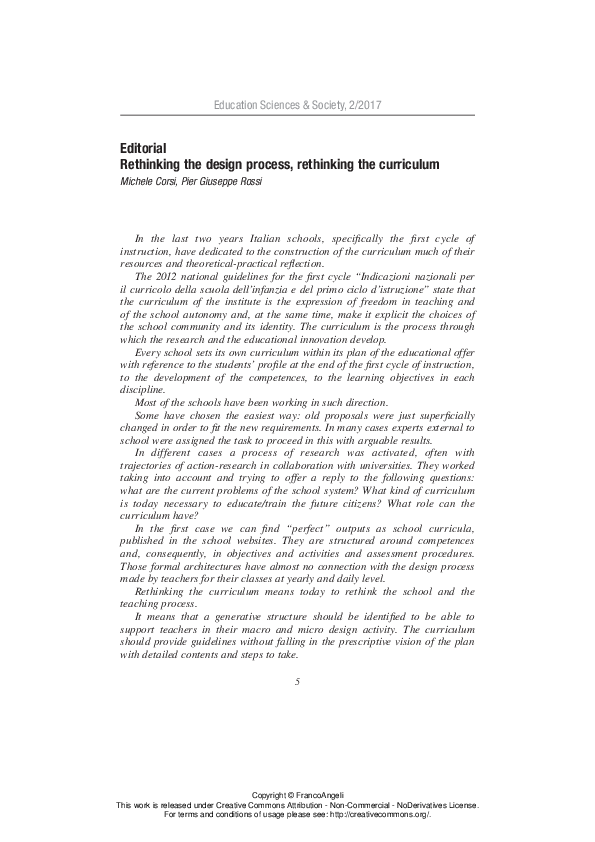 (PDF) Rethinking the design process, rethinking the curriculum