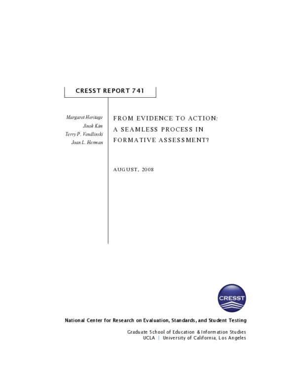 (PDF) From Evidence to Action: A Seamless Process in Formative ...