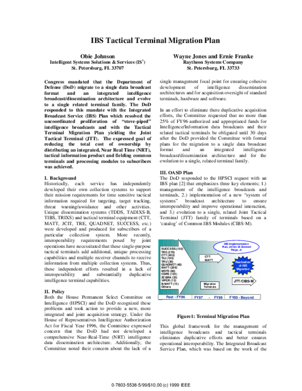 (PDF) IBS Tactical Terminal Migration Plan