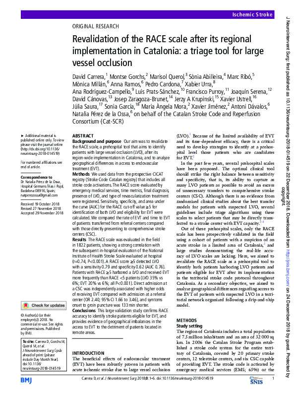 (PDF) Revalidation of the RACE scale after its regional implementation ...