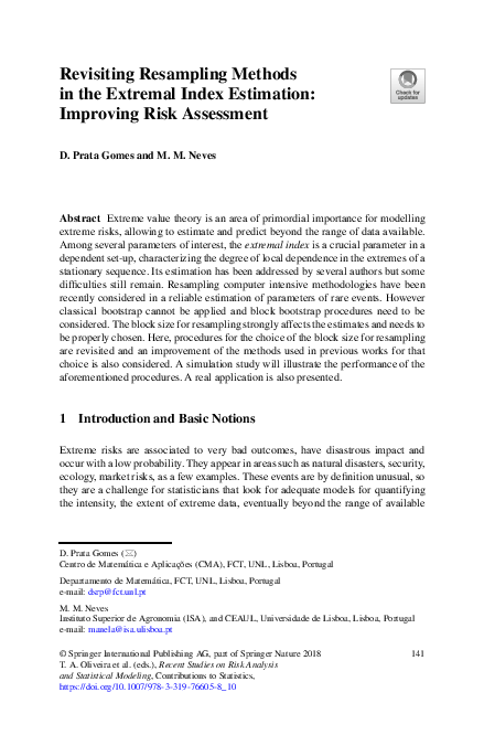 (PDF) Revisiting Resampling Methods in the Extremal Index Estimation: Improving Risk Assessment