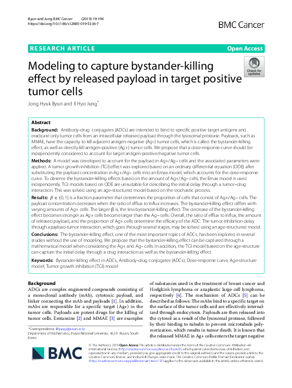 (PDF) Modeling to capture bystander-killing effect by released payload ...