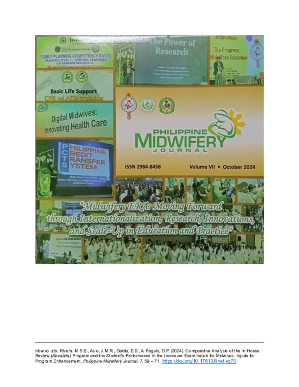 (PDF) Comparative Analysis of the In house Review Revalida