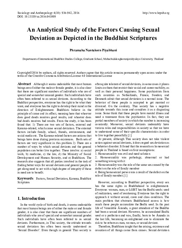 (PDF) An Analytical Study of the Factors Causing Sexual Deviation as Depicted in the Buddhist ...