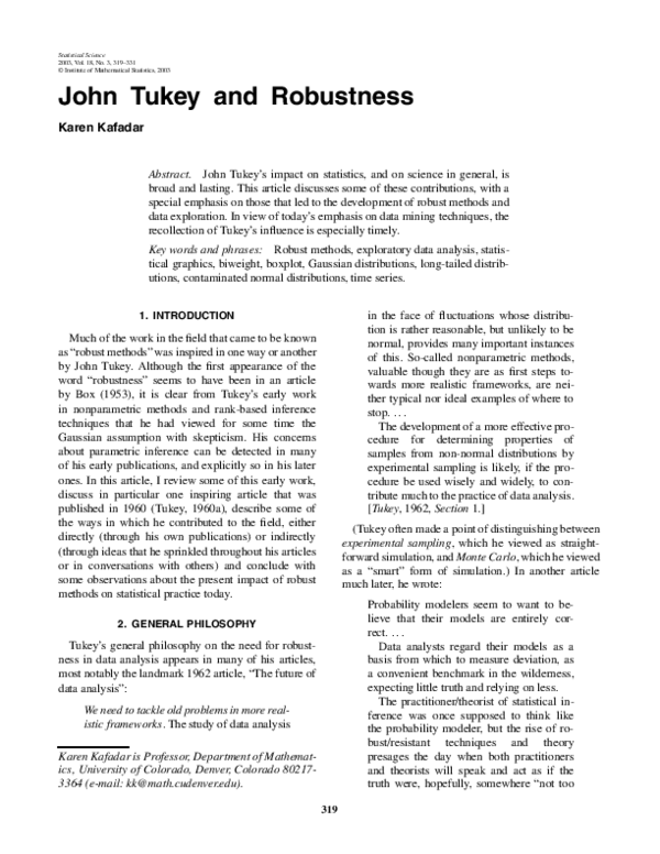 (PDF) John Tukey and Robustness