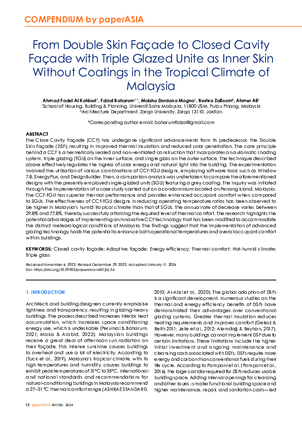 (PDF) From Double Skin Facade to Closed Cavity Façade with Triple ...