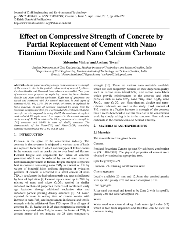 (PDF) Effect on Compressive Strength of Concrete by Partial Replacement ...