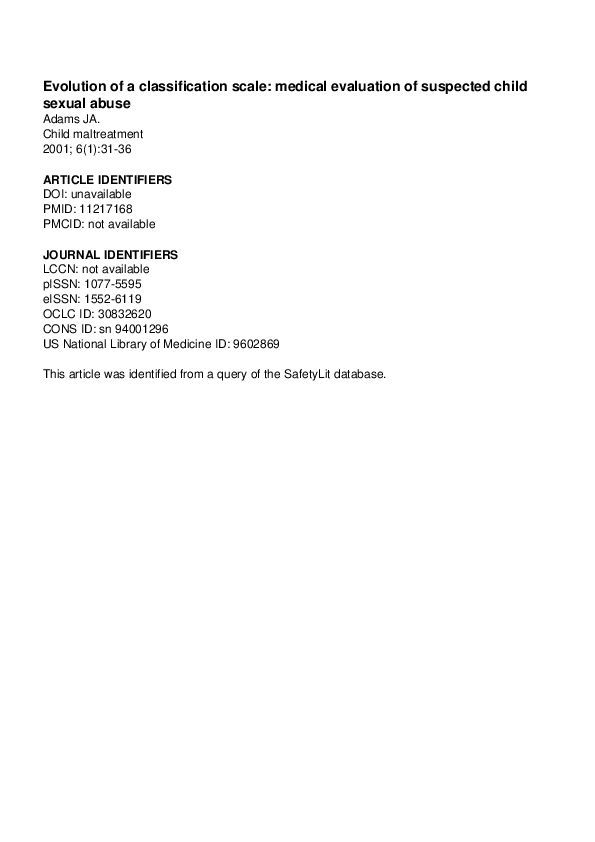 (PDF) Evolution of a Classification Scale: Medical Evaluation of ...