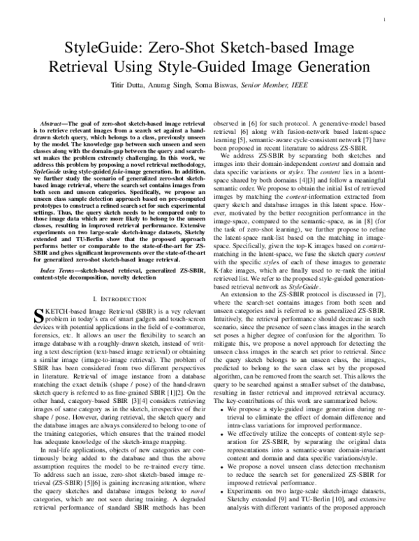 Pdf Styleguide Zero Shot Sketch Based Image Retrieval Using Style Guided Image Generation
