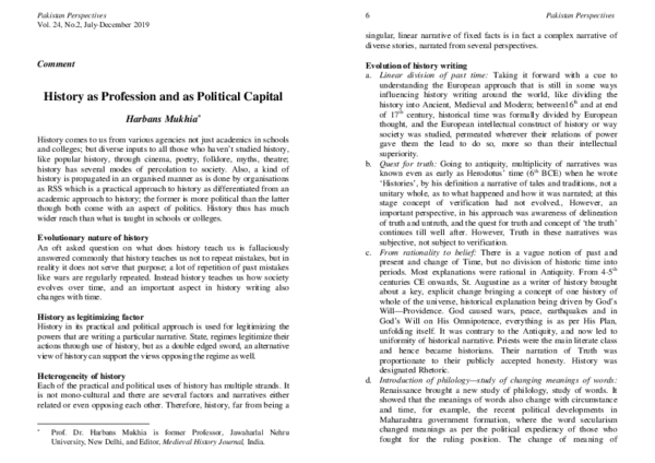 (PDF) Comment History as Profession and as Political Capital