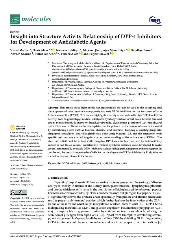 (PDF) Insight into Structure Activity Relationship of DPP-4 Inhibitors ...