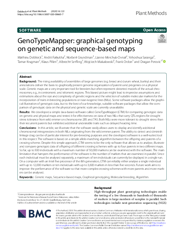 (PDF) GenoTypeMapper: graphical genotyping on genetic and sequence-based maps
