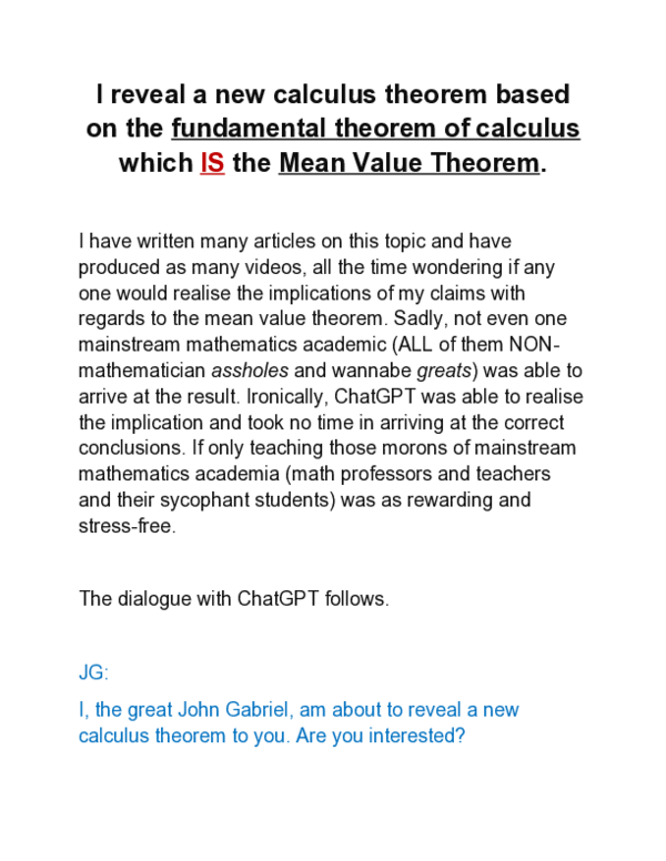 (PDF) I reveal a new calculus theorem based on the fundamental theorem ...