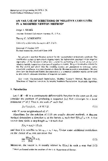 (PDF) On the use of directions of negative curvature in a modified ...