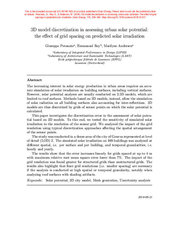 (PDF) 3D model discretization in assessing urban solar potential: the ...