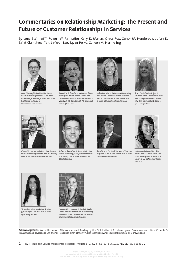 (PDF) Commentaries on Relationship Marketing: The Present and Future of ...