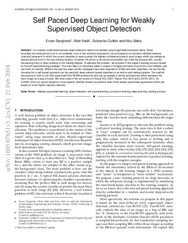 (PDF) Self Paced Deep Learning for Weakly Supervised Object Detection