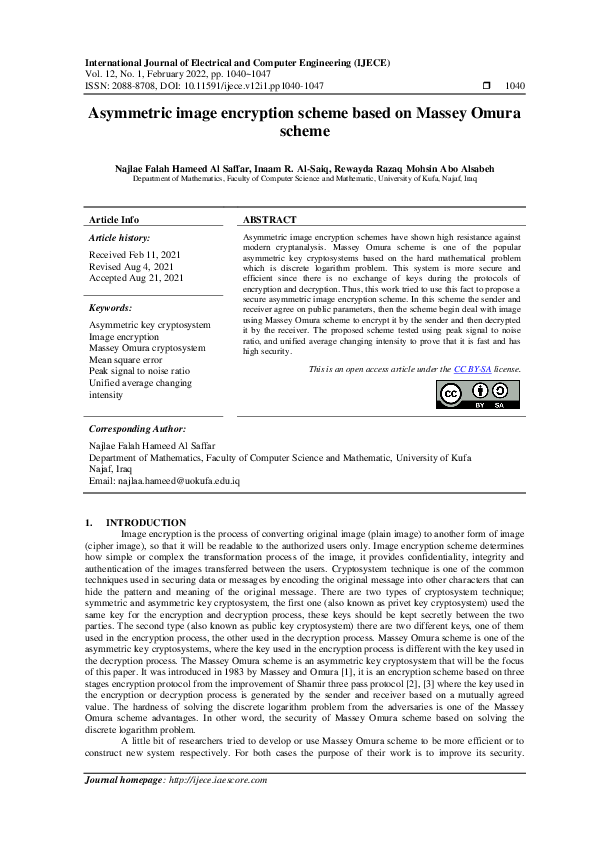 (PDF) Secure Asymmetric Image Encryption Scheme