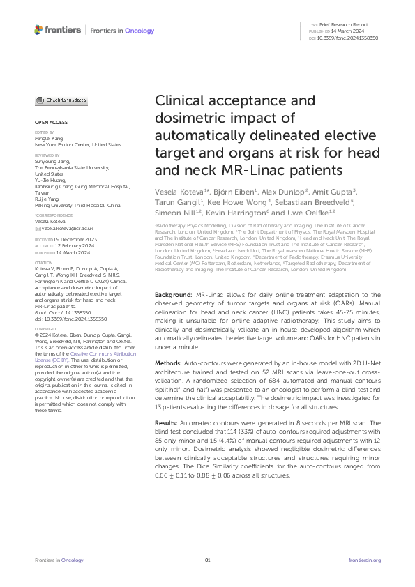 (PDF) Clinical acceptance and dosimetric impact of automatically ...