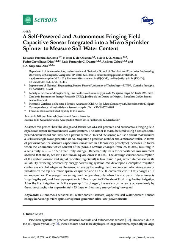 (PDF) A Self-Powered and Autonomous Fringing Field Capacitive Sensor ...