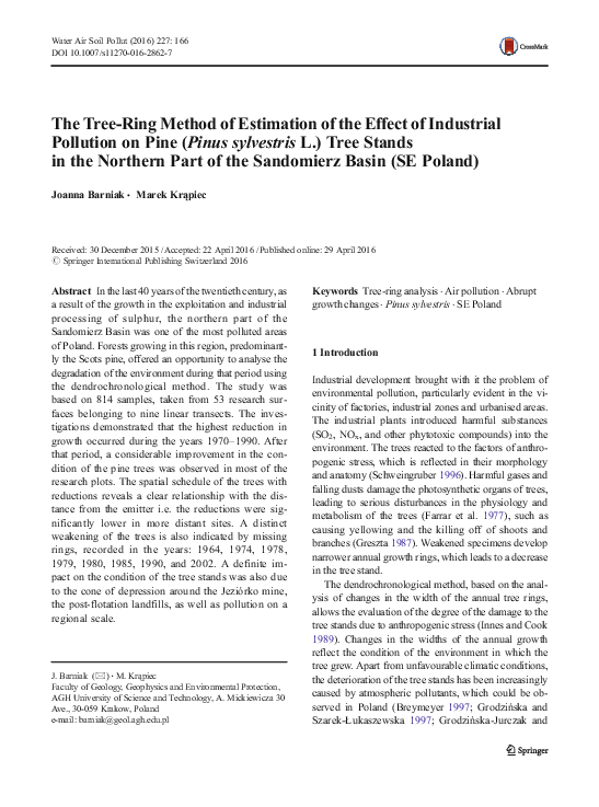 (PDF) The Tree-Ring Method of Estimation of the Effect of Industrial ...