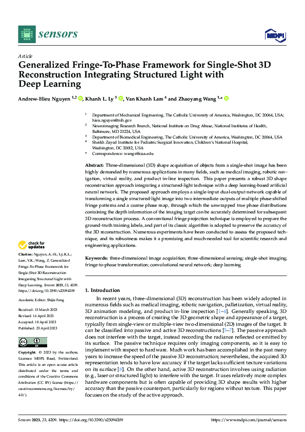 (PDF) Generalized Fringe-to-Phase Framework for Single-Shot 3D Reconstruction Integrating ...