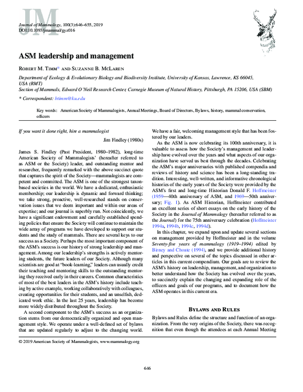 (PDF) ASM leadership and management