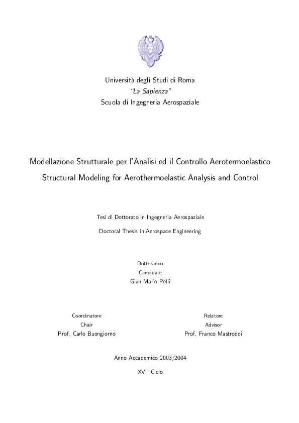 (PDF) Structural modeling for aerothermoelastic analysis and control