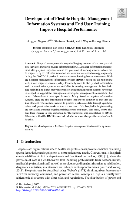 (PDF) Development of Flexible Hospital Management Information Systems ...