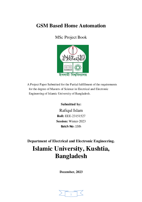 (PDF) GSM Based Home Automation