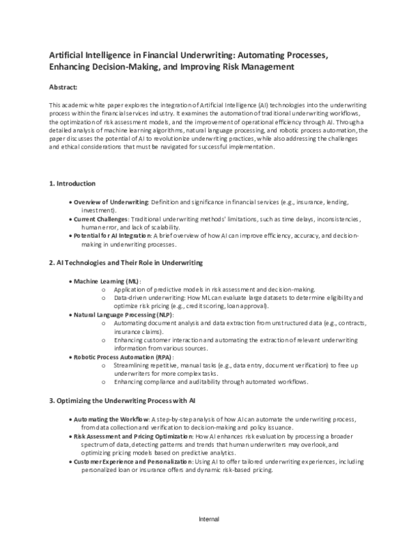 (PDF) Artificial Intelligence in Financial Underwriting- Automating ...