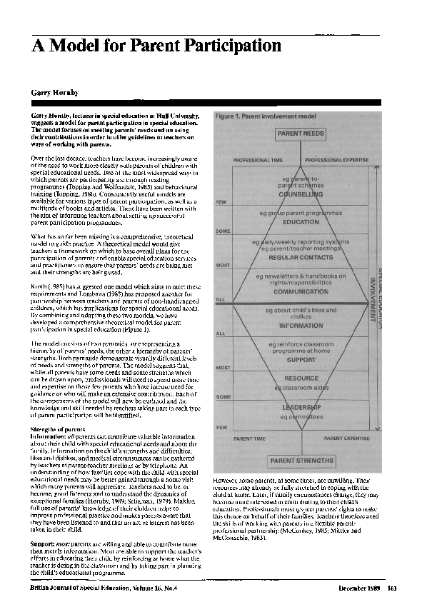 (PDF) A Model for Parent Participation