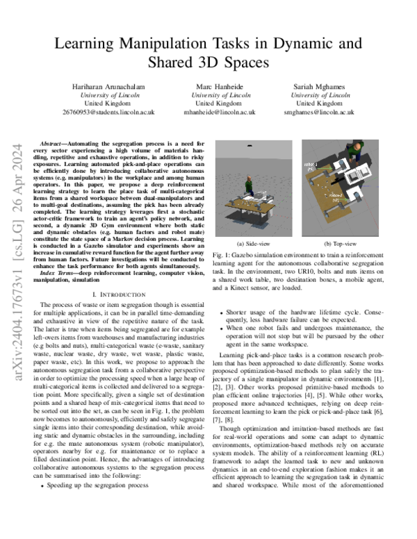 (PDF) Learning Manipulation Tasks in Dynamic and Shared 3D Spaces