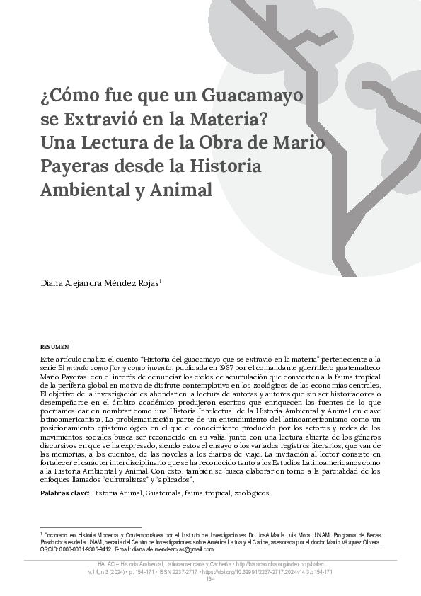 (PDF) ¿Cómo fue que un guacamayo se extravió en la materia? Una lectura ...