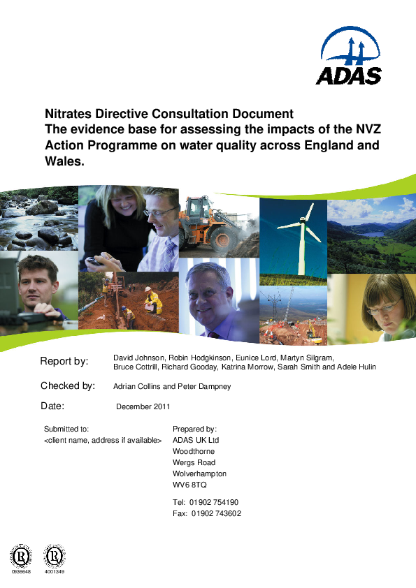 (PDF) Nitrates Directive Consultation Document The evidence base for ...
