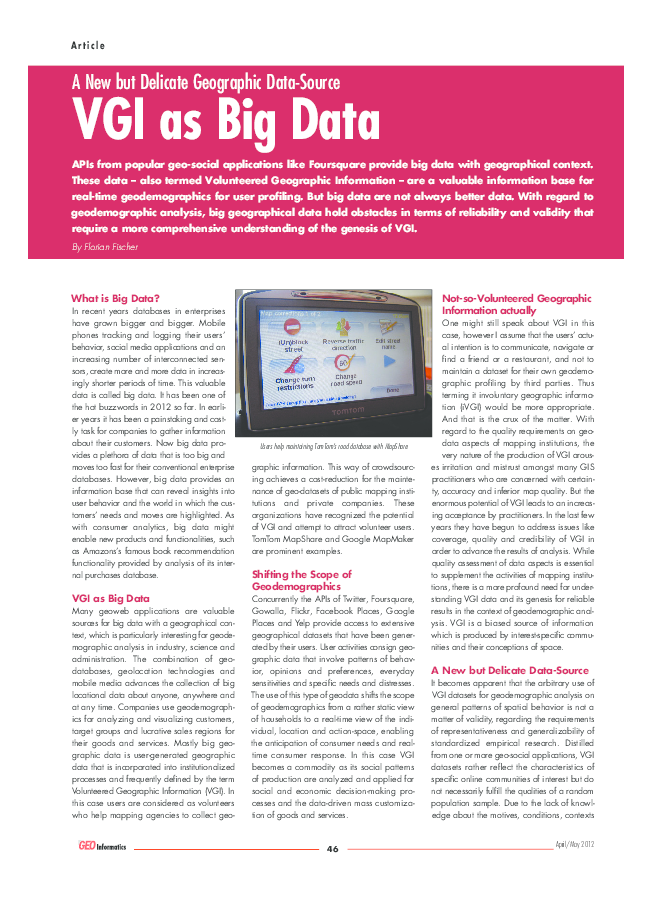 (PDF) VGI as Big Data. A New but Delicate Geographic Data-Source.