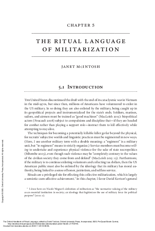 (PDF) The Ritual Language of Militarization