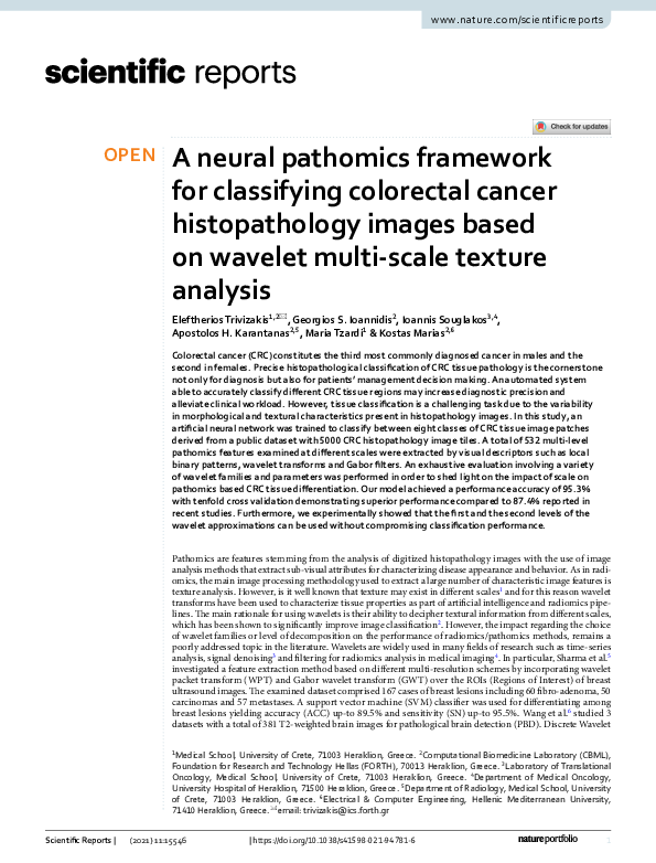 (PDF) A neural pathomics framework for classifying colorectal cancer ...