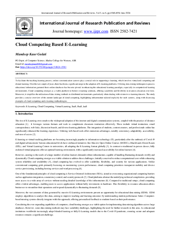 (PDF) Cloud Computing Based E-Learning