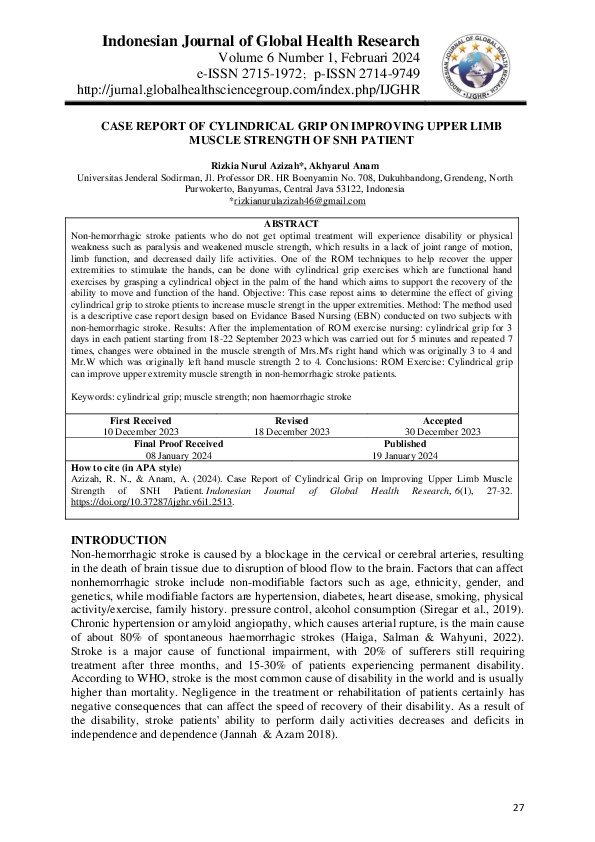 (PDF) Case Report of Cylindrical Grip on Improving Upper Limb Muscle ...