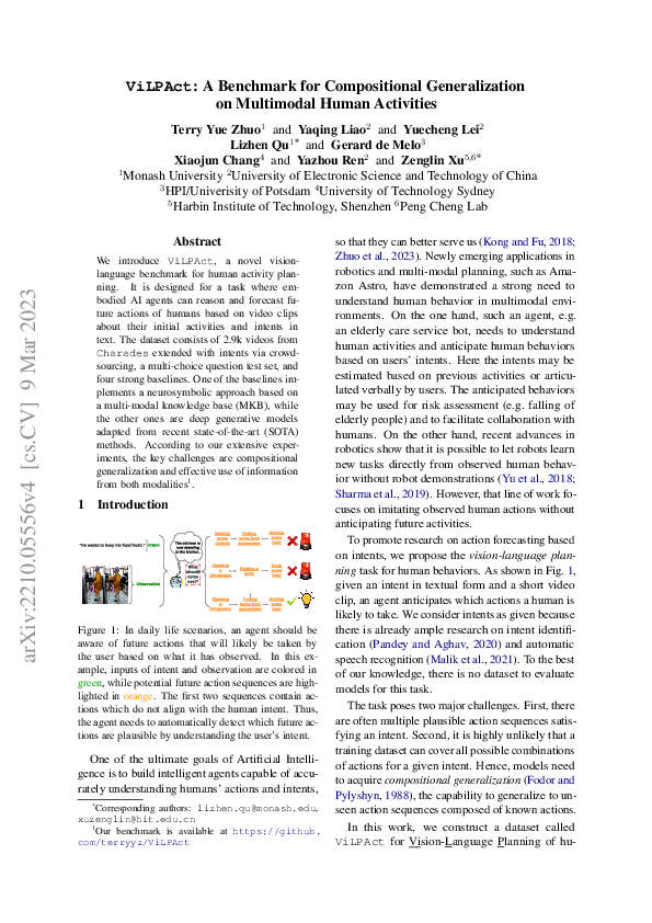 Pdf Vilpact A Benchmark For Compositional Generalization On Multimodal Human Activities