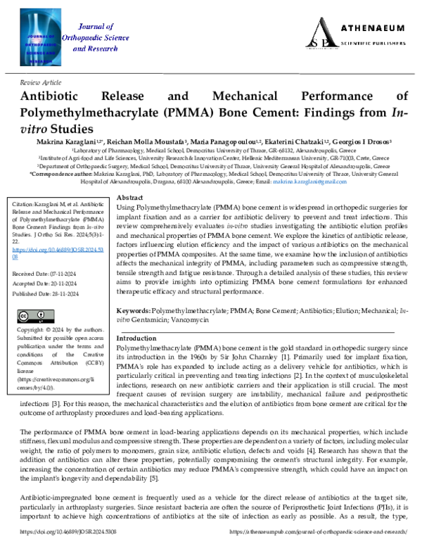 (PDF) Antibiotic Release and Mechanical Performance of ...