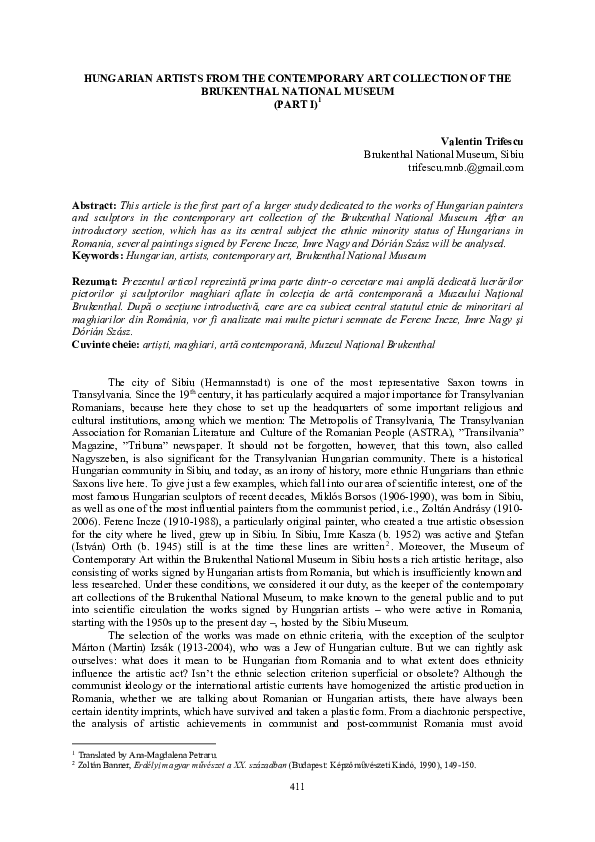 (PDF) Hungarian Artists from the Contemporary Art Collection of the ...