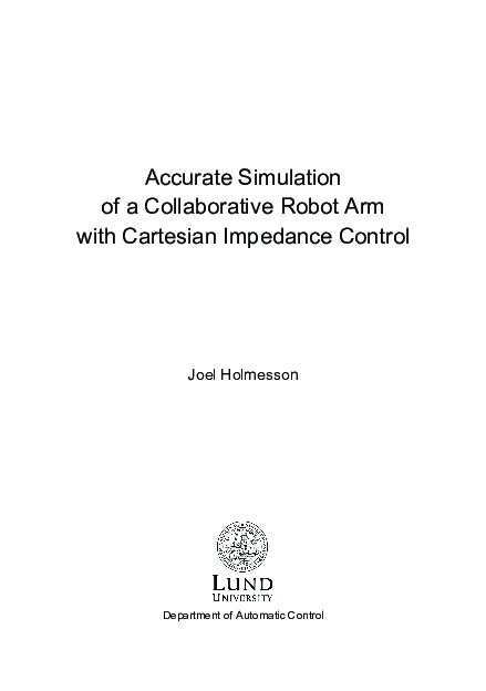 (PDF) Accurate Simulation of a Collaborative Robot Arm with Cartesian ...