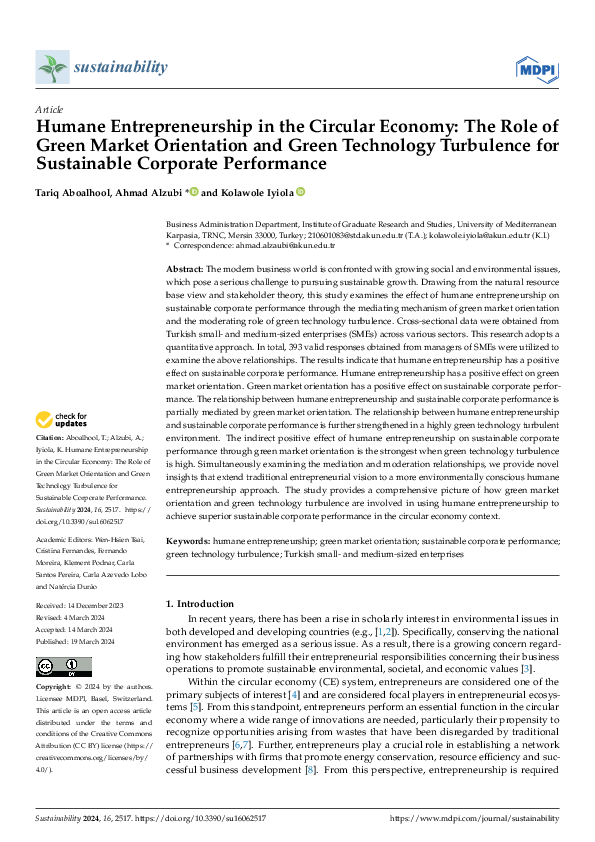(PDF) Humane Entrepreneurship in the Circular Economy: The Role of ...